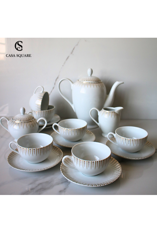 SERVICE CAFE EN PORCELAINE GOLD